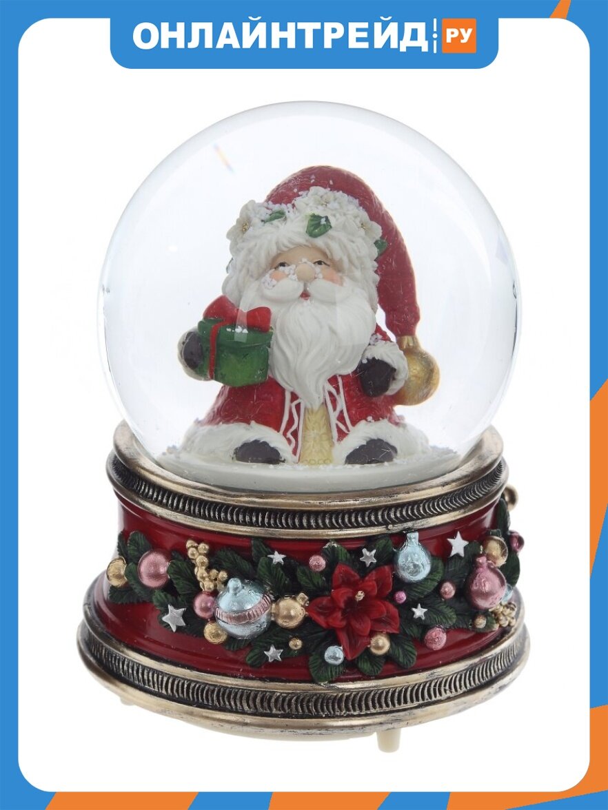 Фигурка декоративная Remeco Collection "Дед Мороз " шар, D10 см, 10,5х10,5х14 см
