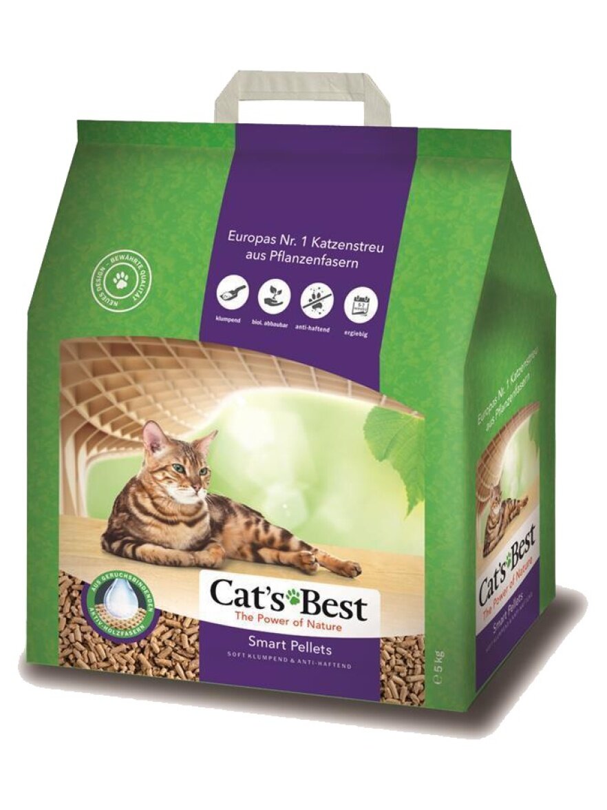 Наполнитель для кошачьих туалетов Cat's Best Smart Pellets древесный, комкующийся 10л (5кг)