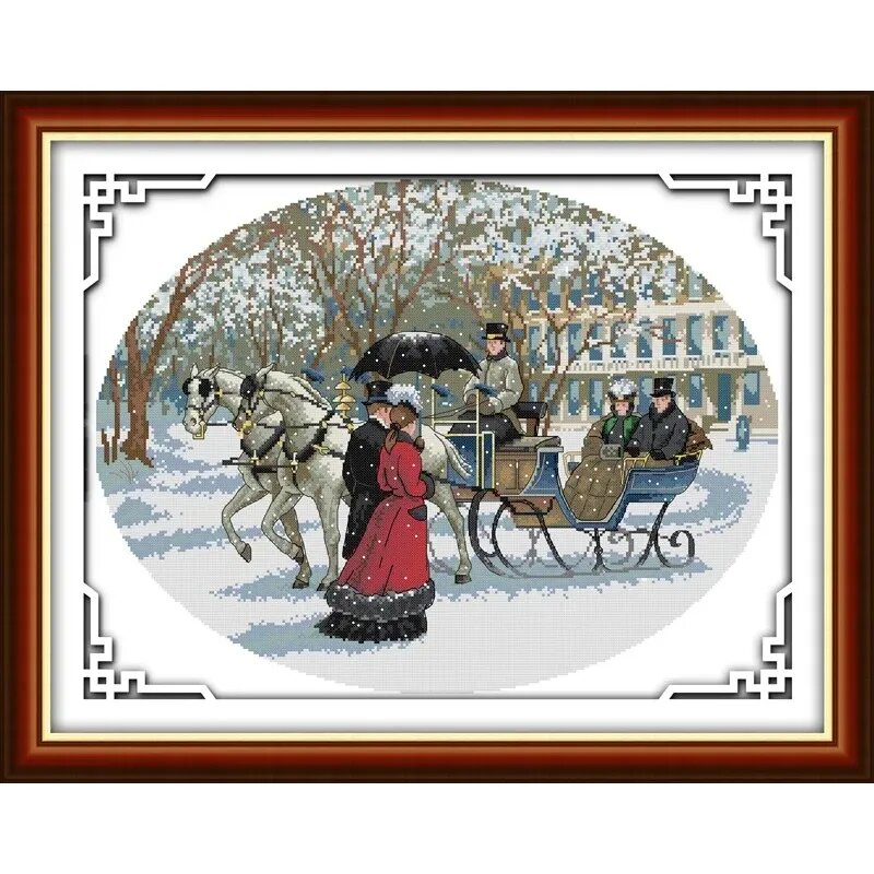 Набор для вышивки крестом "Портрет", хлопковая нить, 18/14/11 карат 14ct print canvas
