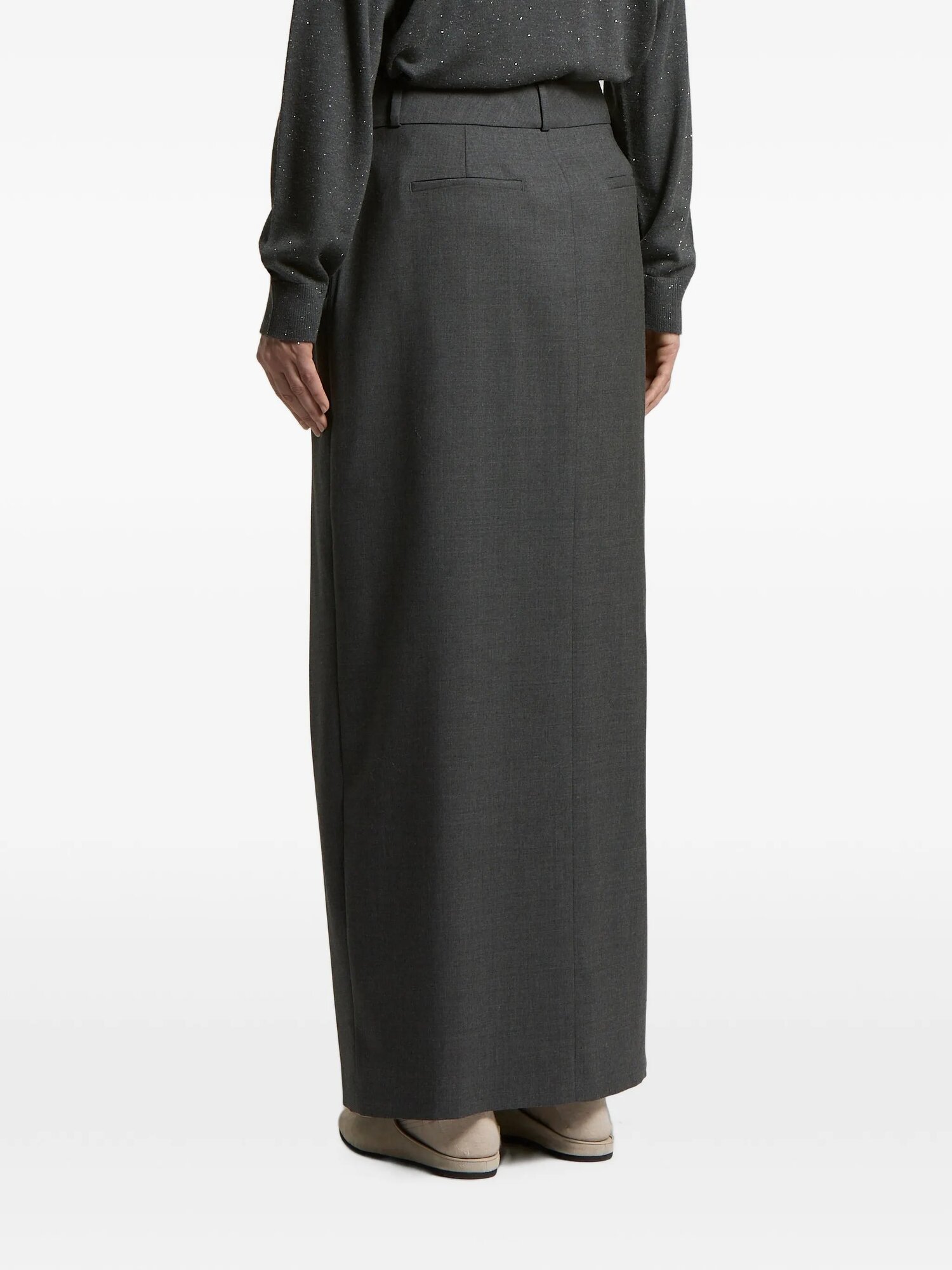 Юбка PESERICO Pleated front-slit maxi skirt, размер 44 — фото 1