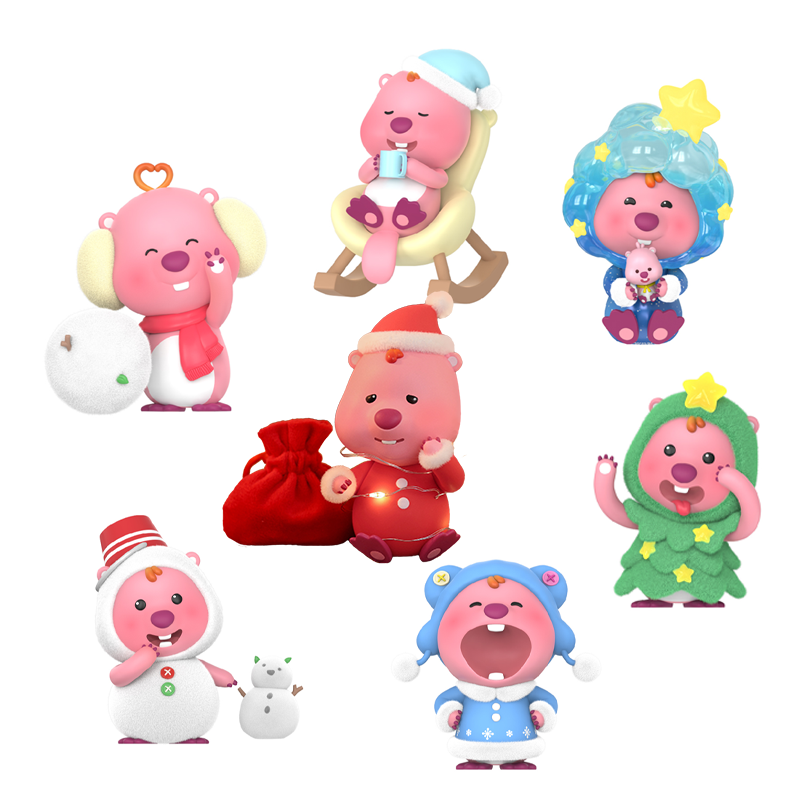 TOP TOY x Zanmang Loopy The Beaver набор из 7 шт. новогодние украшения с гирляндой, унисекс, 2 Mystery Boxes (Random Style)
