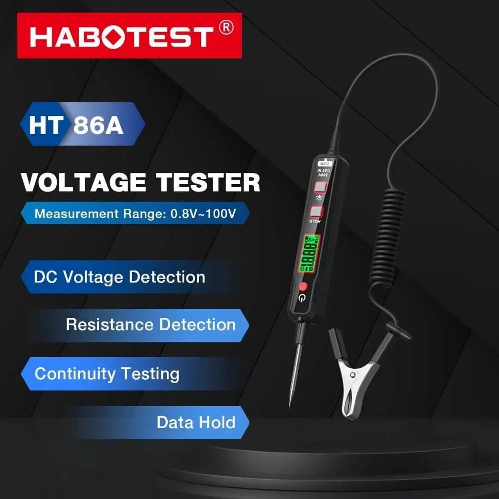 HABOTEST Электрический вольтметр HT86A DC100V, универсальный автомобильный