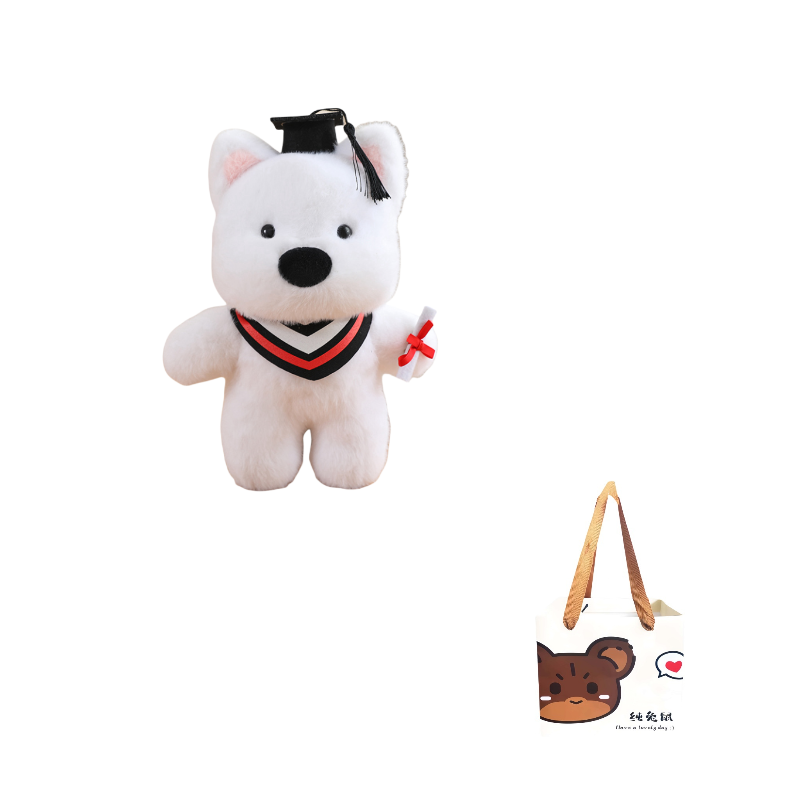 Плюшевая кукла унисекс CHUNTUSHU Доктор Медведь, Black Full-Bowl Doctor Bear, 28CM EU