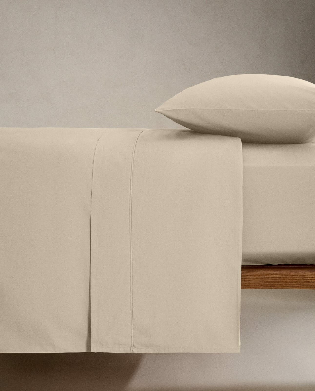 Простыня ZARA HOME на резинке из перкаля, бежевый, 160x200x30 см 0131/900/710-17