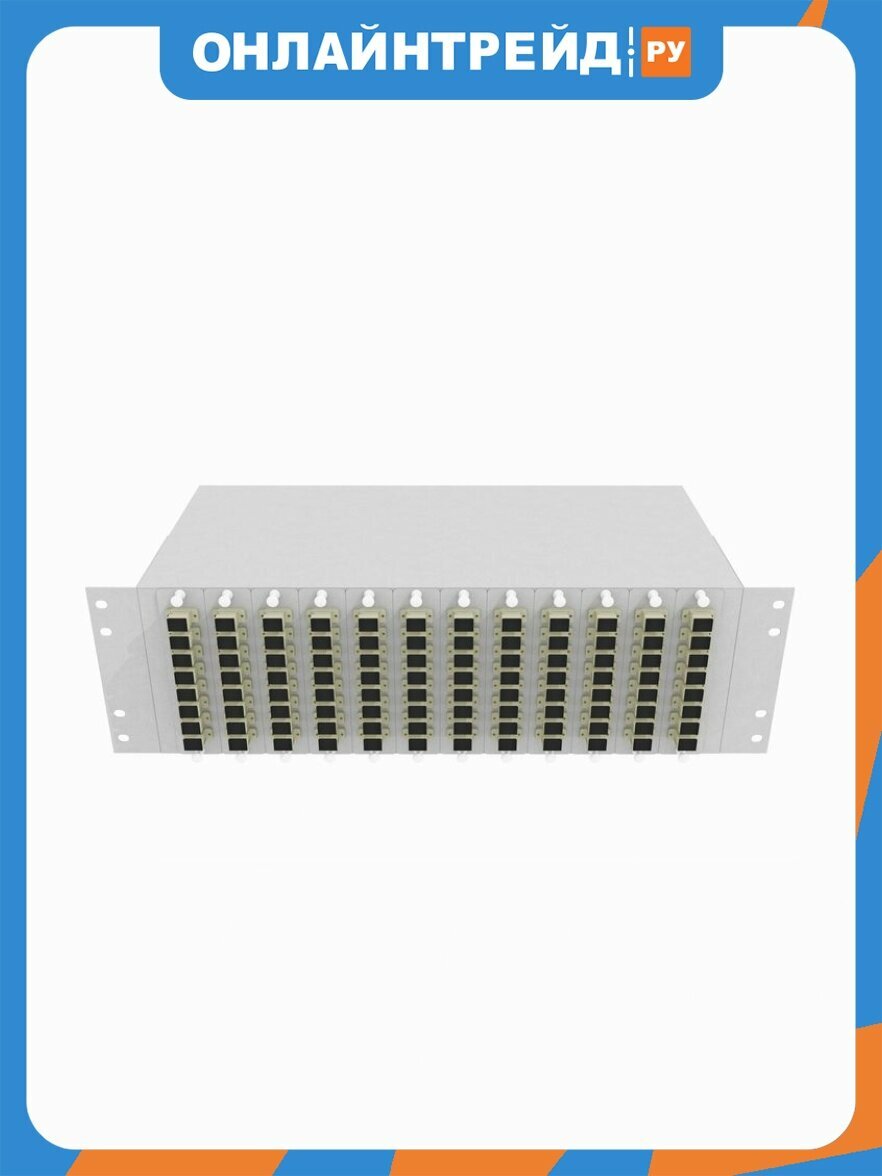 Кросс оптический Toplan , стоечный 19", 96 SC/UPC адаптеров, MM (50/125), 3U, серый, укомплектованный (КРС-Top-3U-96SC/U-OM2-GY)