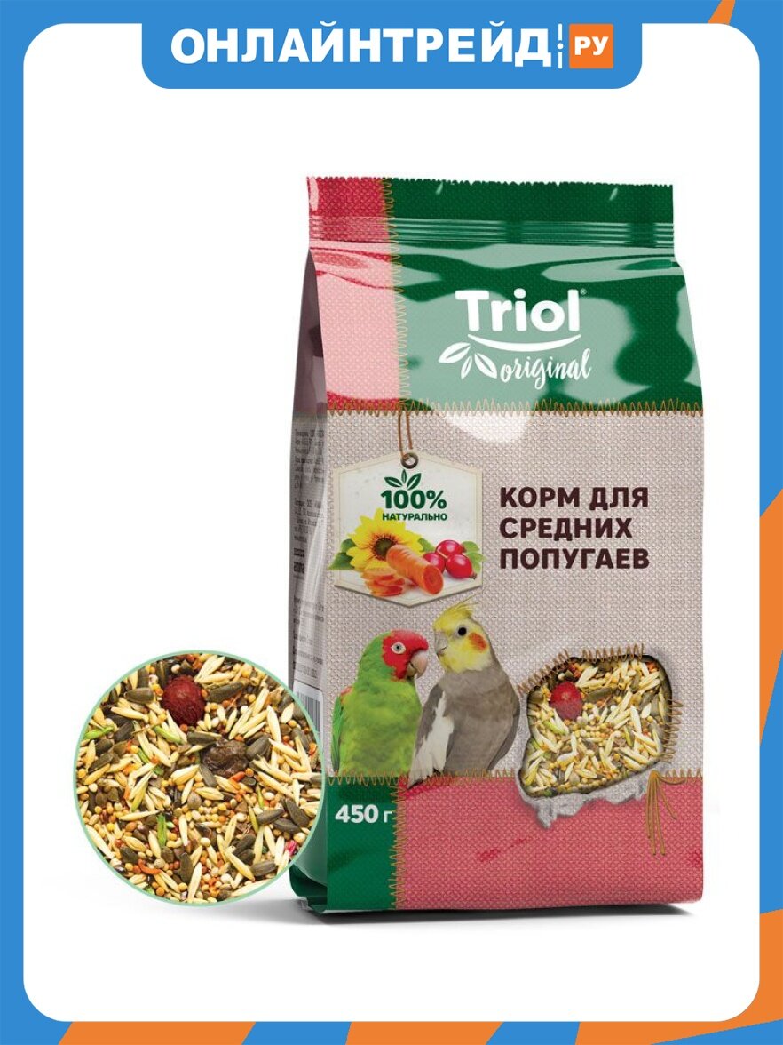 Корм Triol Original для средних попугаев, 450г