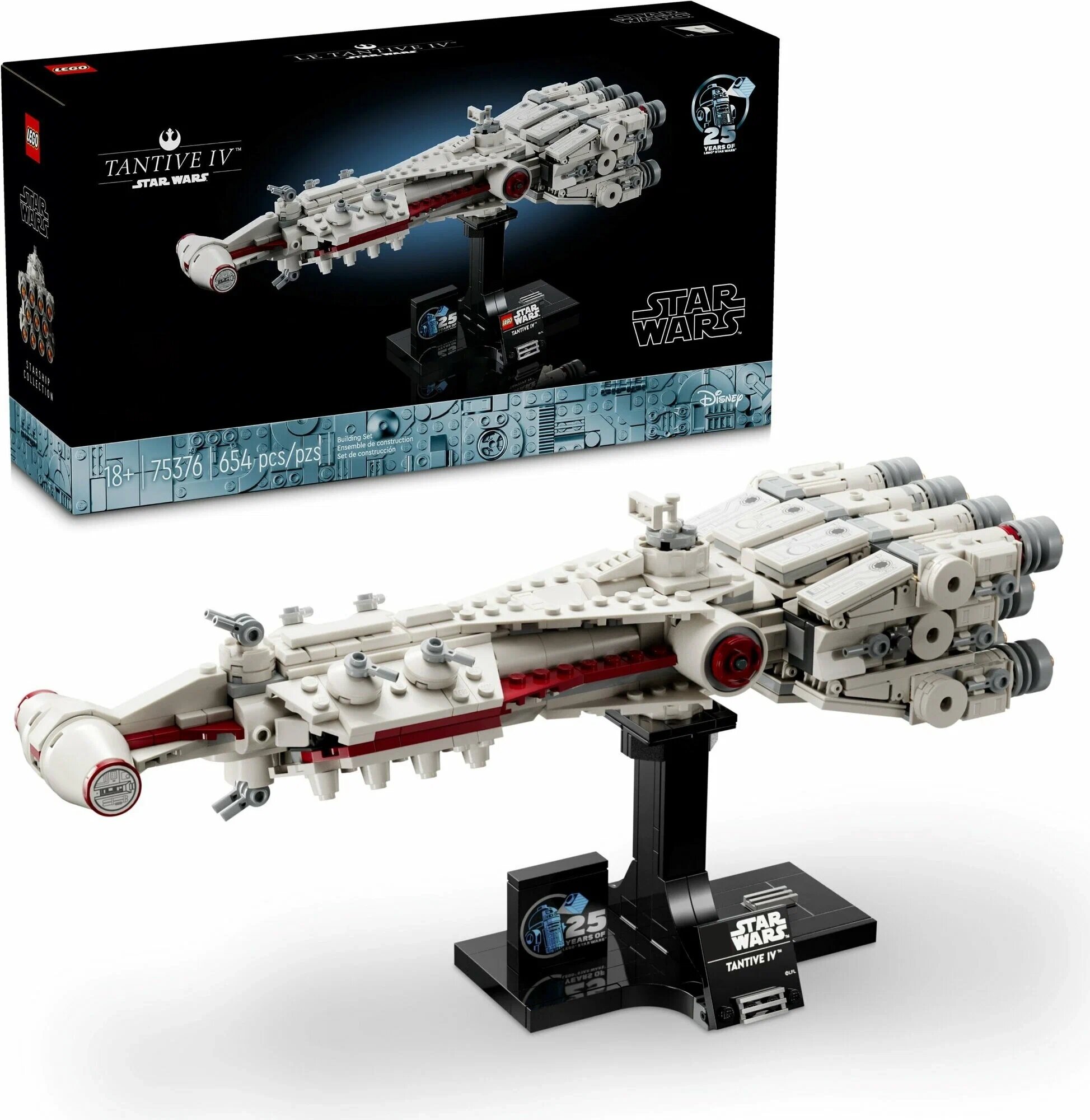 Конструктор Star Wars Тантив IV 75376, 654 детали, пластиковый набор для коллекционеров