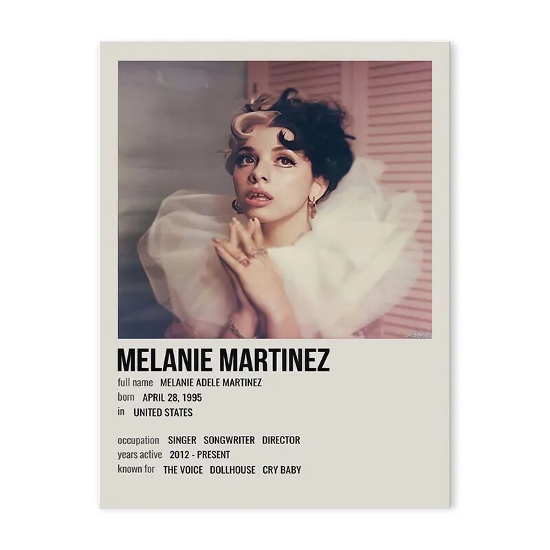 Melanie Martinez, печать на холсте 30x40см, цвет 02