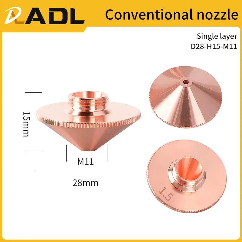 Лазерное сопло D28-H15-M11, 1.5mm, single layer