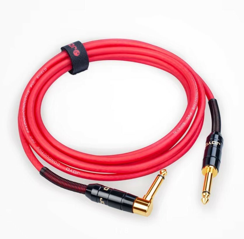 CM-19-RD Кабель инструментальный, прямой/угловой, красный, 3м, Joyo