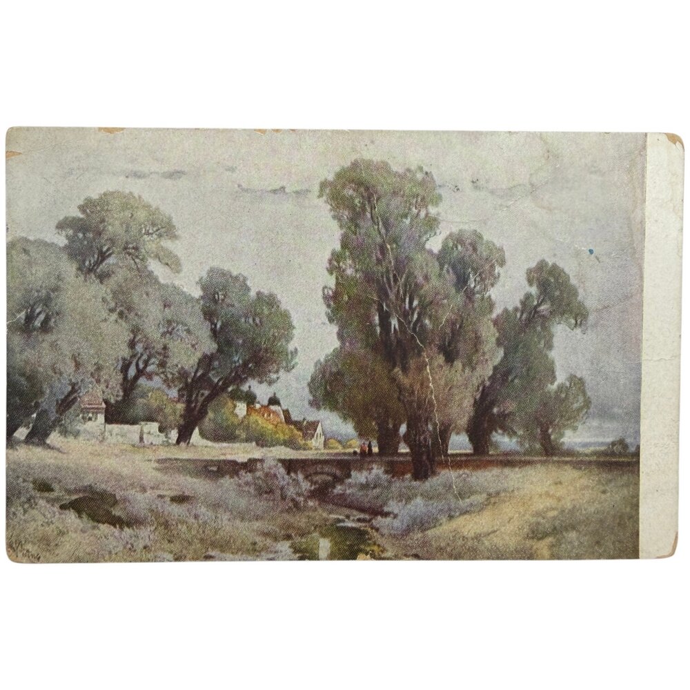 Почтовая открытка "Пюттнер - Мостик через ручей" 1905-1915 гг. Швейцария