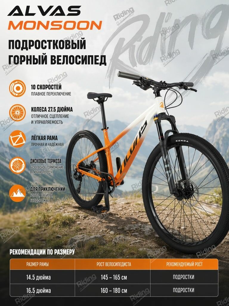 Модный молодежный горный велосипед, унисекс, ALVAS-MONSOON