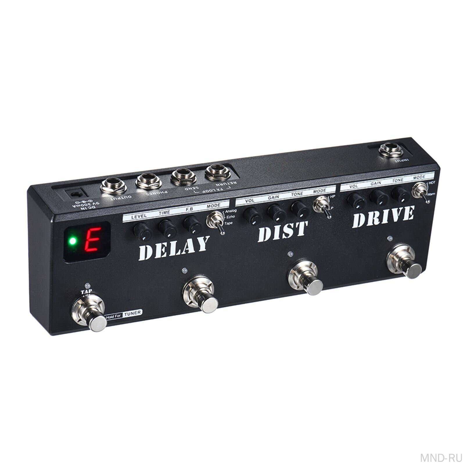 Ammoon POCKMON Педаль мультиэффектов Strip с тюнером Delay Distortion Overdrive