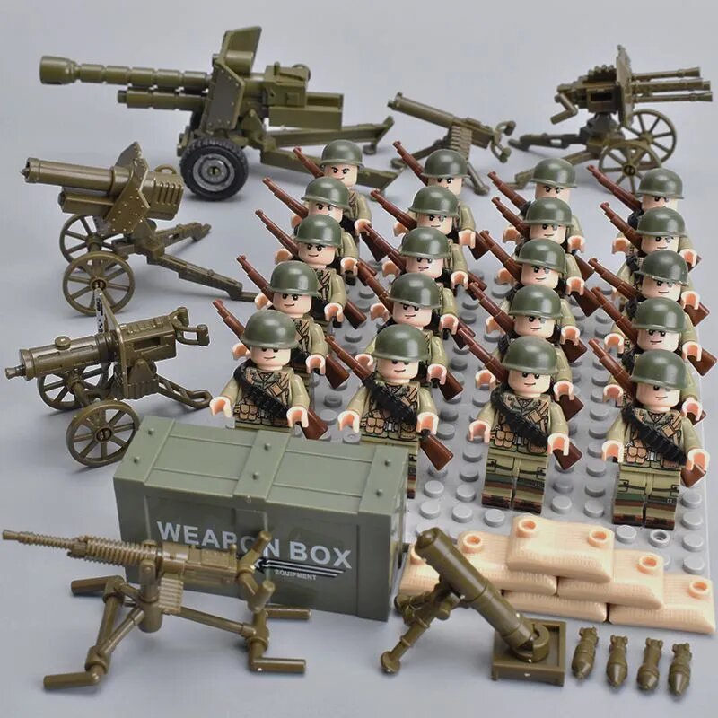 20 военные солдатики конструктор/WW2 Армия США