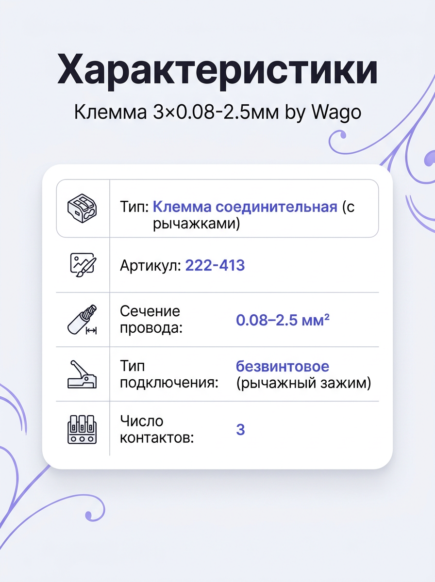 Клемма 3x0.08-2.5мм — фото 1