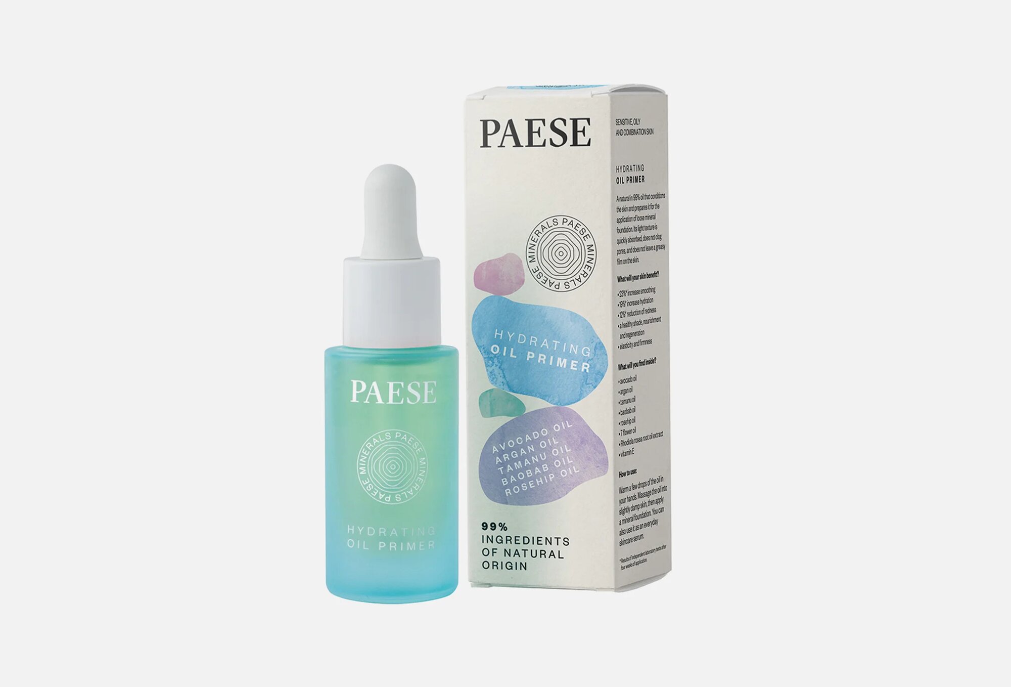 PAESE Minerals Hydrating oil primer Увлажняющее масло праймер для макияжа 15 мл