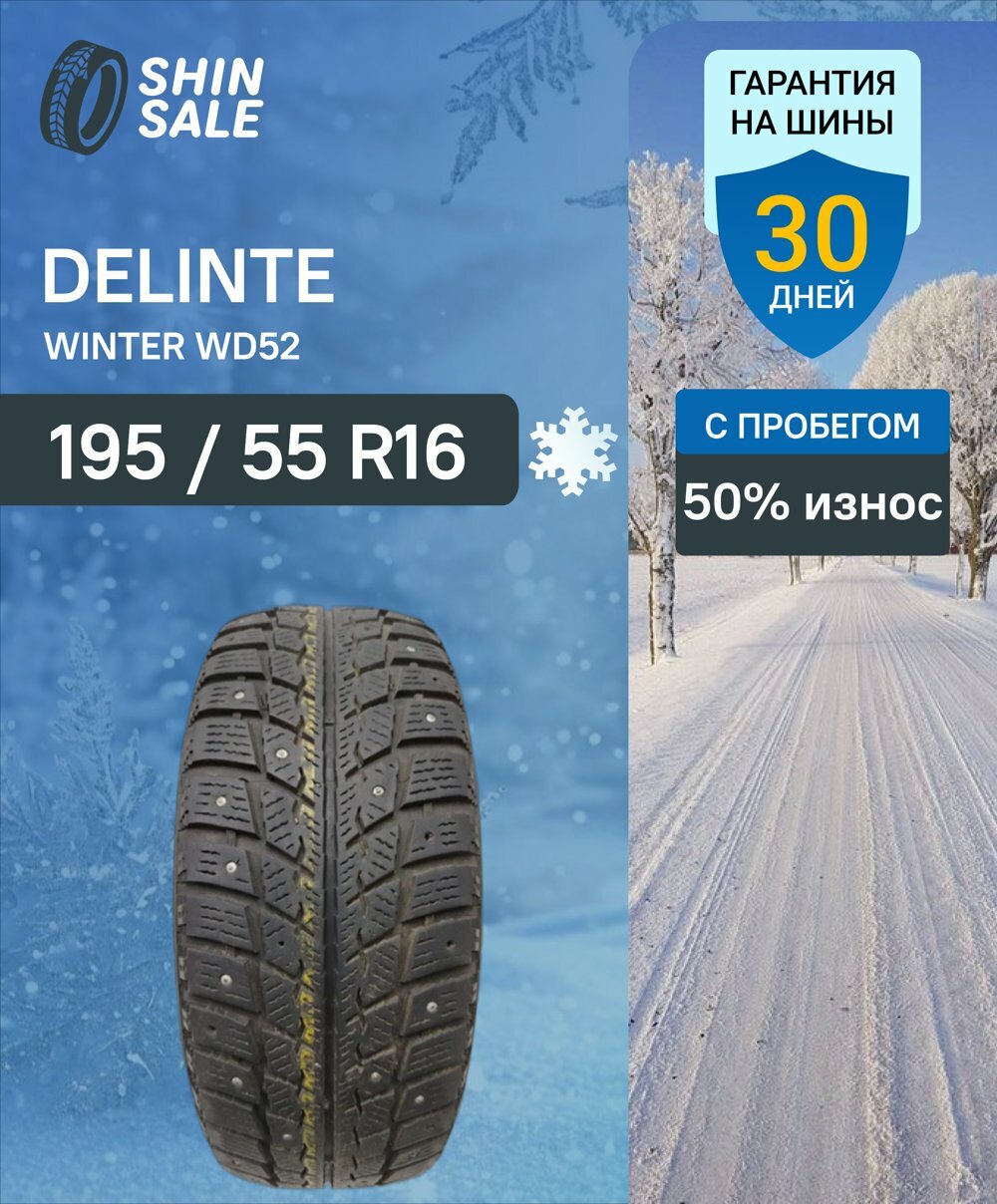 Зимние шины шипованные Delinte Winter WD52 195/55 R16 50.0% износ T0169330