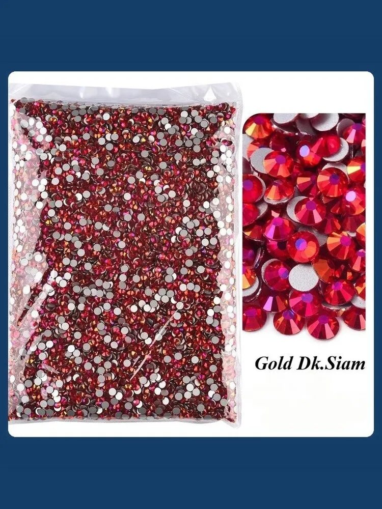 14400 штук крупноупакованных Silver Bottom Gold Dk.Siam SS6 оптовых холодных дрелей, безклеевое дно, для ручного изготовления DIY, маникюрных украшений, одежды для отделки корпусов телефонов.