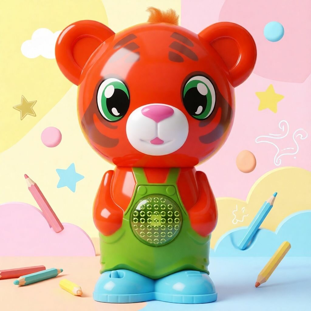 Музыкальная детская обучающая игрушка - Тигрёнок Маршак 30 песен, стихов, звуков