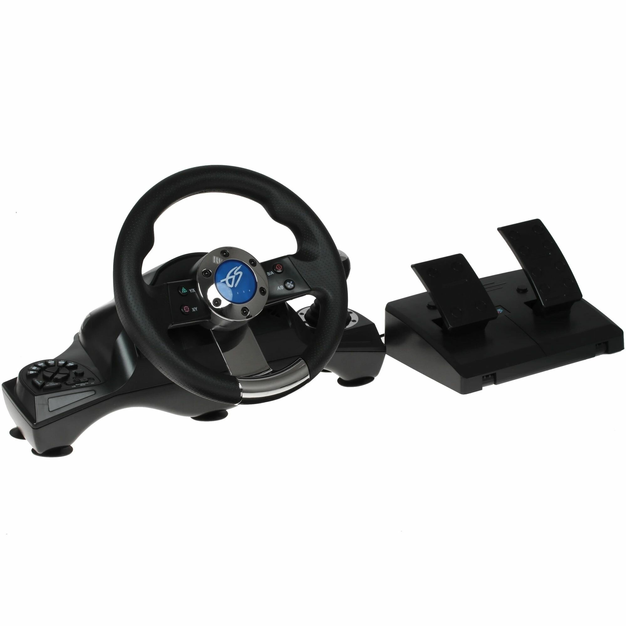 Игровой руль DEXP Wheelman 2, для ПК, консолей, USB, виброотдача, черный