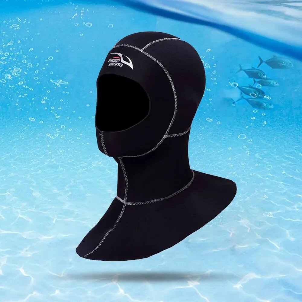 Маска для дайвинга из неопрена, мужская, женская, размер XL, черный, водолазный шлем для подводной охоты — фото 1