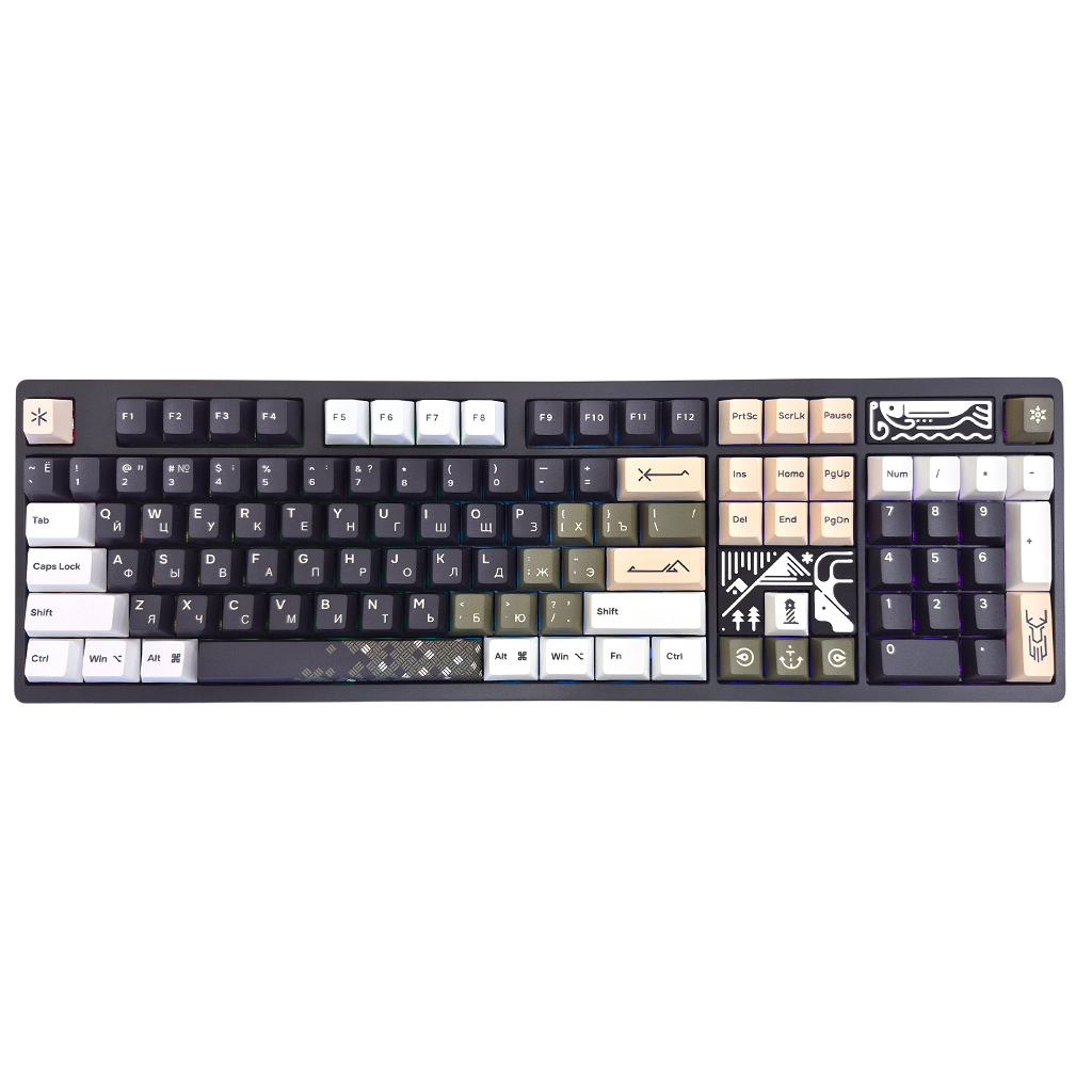 Механическая клавиатура Varmilo VA100 Hygge Kailh Prestige Silent черный/темно-зеленый (RUS) Bluetooth