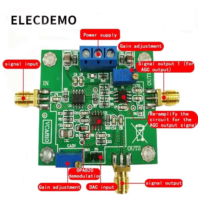 Модуль усилителя VCA810 ElecDemo — фото 1