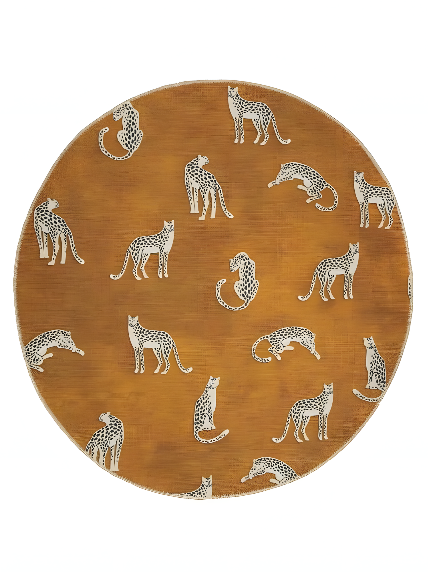 Ковер безворсовый круглый с леопардами 120x120 см