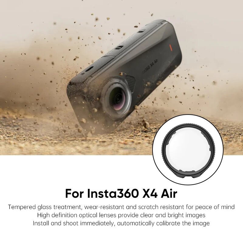 Защитные стекла для объектива Insta360 X4 Air Premium, высокопрочное закаленное стекло, оригинальные аксессуары, совместимые с Insta360 X4 Air