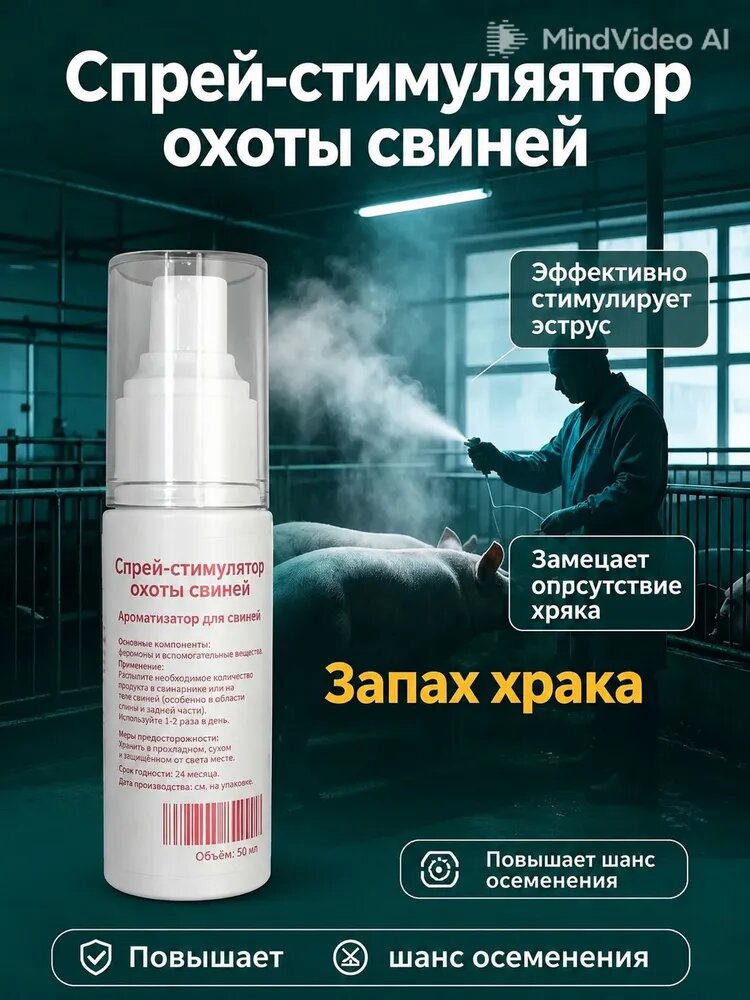 WISDOM & QUALITY Спрей для стимуляции охоты свиноматок, 50мл-запах хряка для проверки течки, профессиональное средство для свиноводства и успешного осеменения свиней
