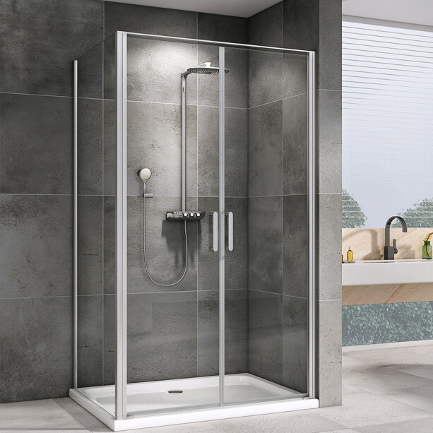 Душевой уголок Abber Sonnenstrand AG04100C-S90 100x90, профиль хром, стекло прозрачное