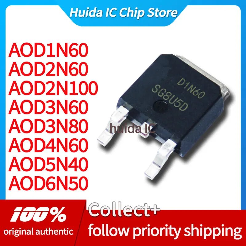Оценочная плата AOD D1N60 D2N60 D2N100 D5N40 D6N50 D3N60 D3N80 D4N60 TO252 AOD1N60