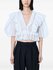 Блуза Chloe Cropped ruffled-sleeve blouse, размер 36, бежевый/белый