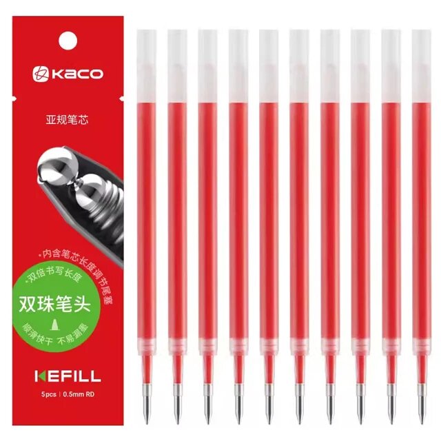 Гелевые ручки Kaco, 5 шт, разные цвета Красный, 10KACO Red Refills