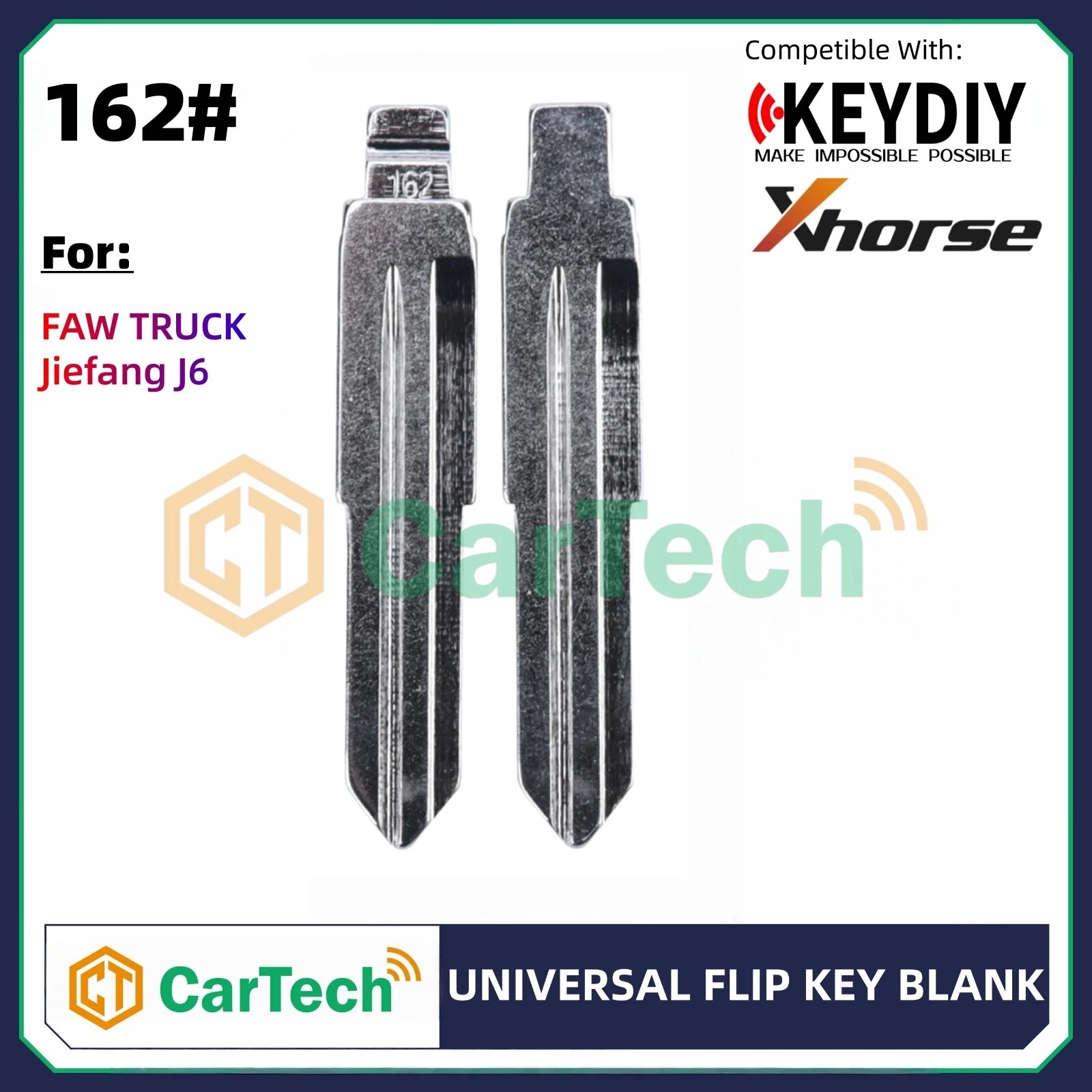 Cartech 162 # режущий флип-пустой ключ для KEYDIY KD VVDI дистанционный Fit FAW TRUCK Jiefang J6 тяжелый грузовик
