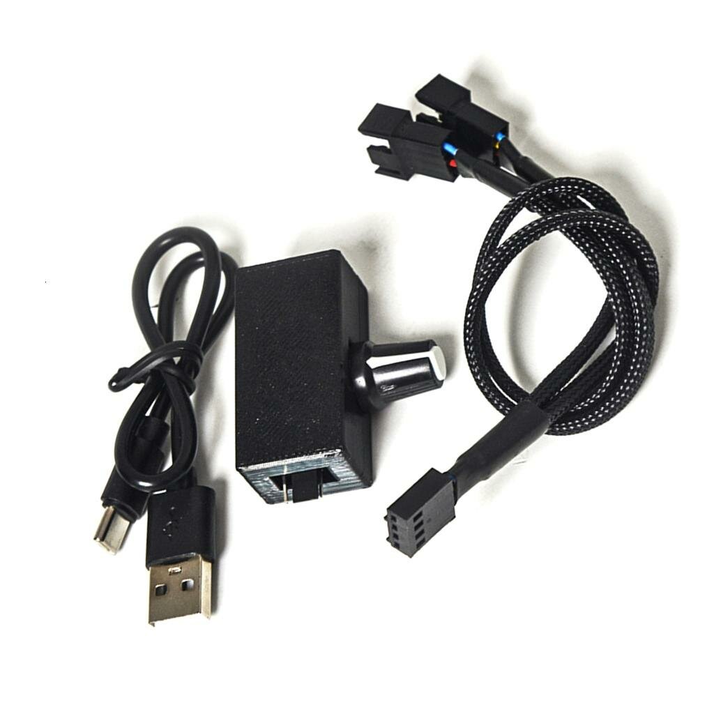 Регулятор скорости вентилятора USB 5V-12V, Один на два кабеля