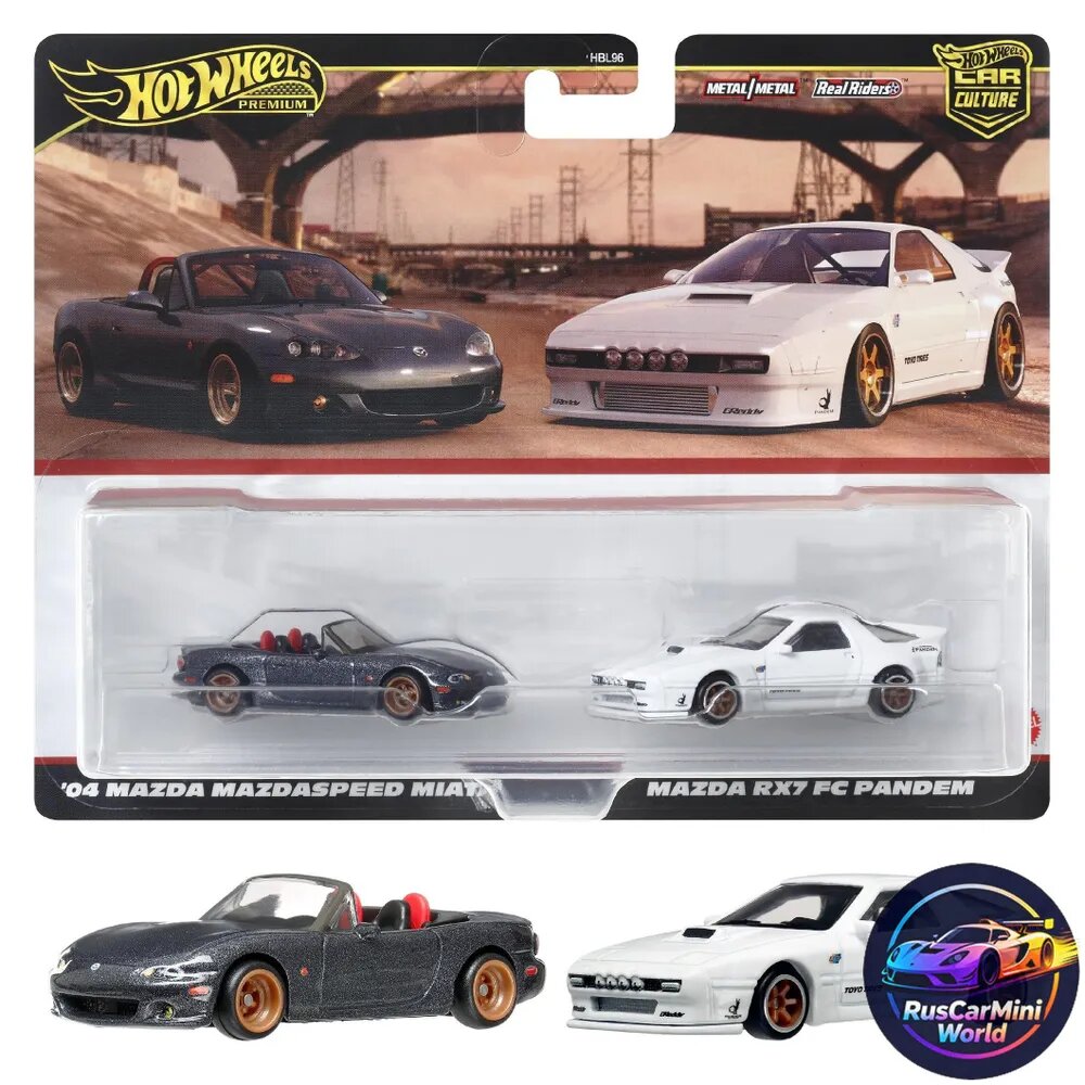 Машинка Hot Wheels HBL96 Mazdaspeed Miata & Mazda RX7 FC Pandem