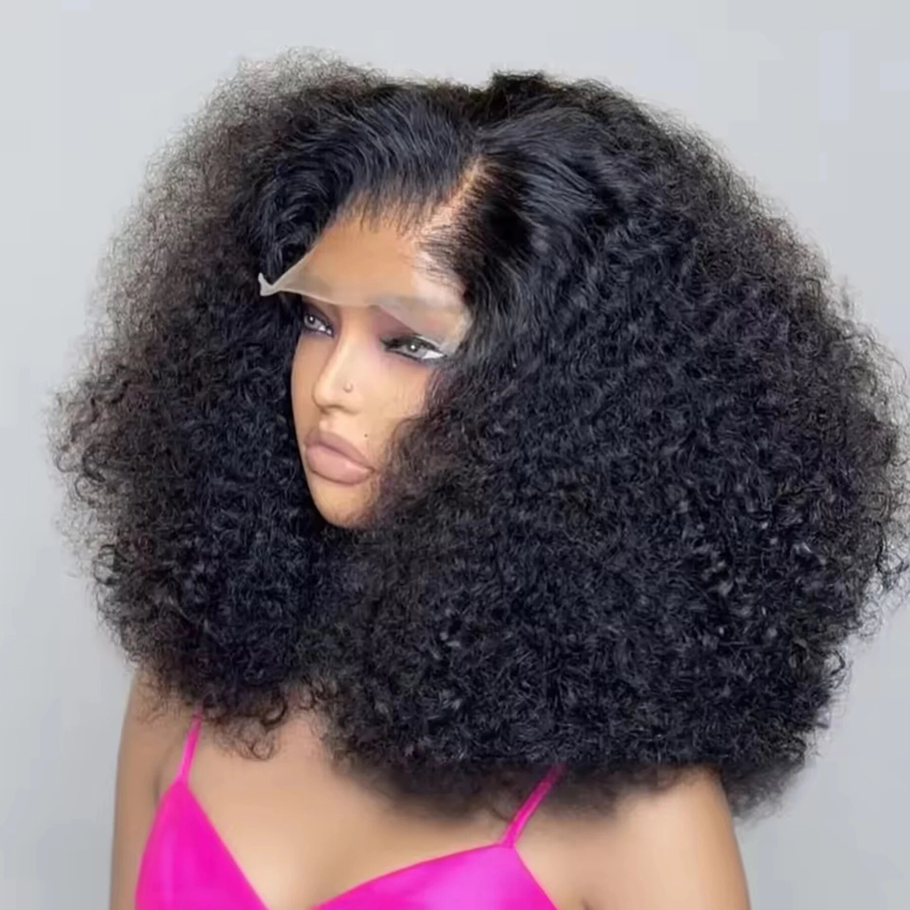 Черный парик Afro-Kinky Curly, 10 дюймов