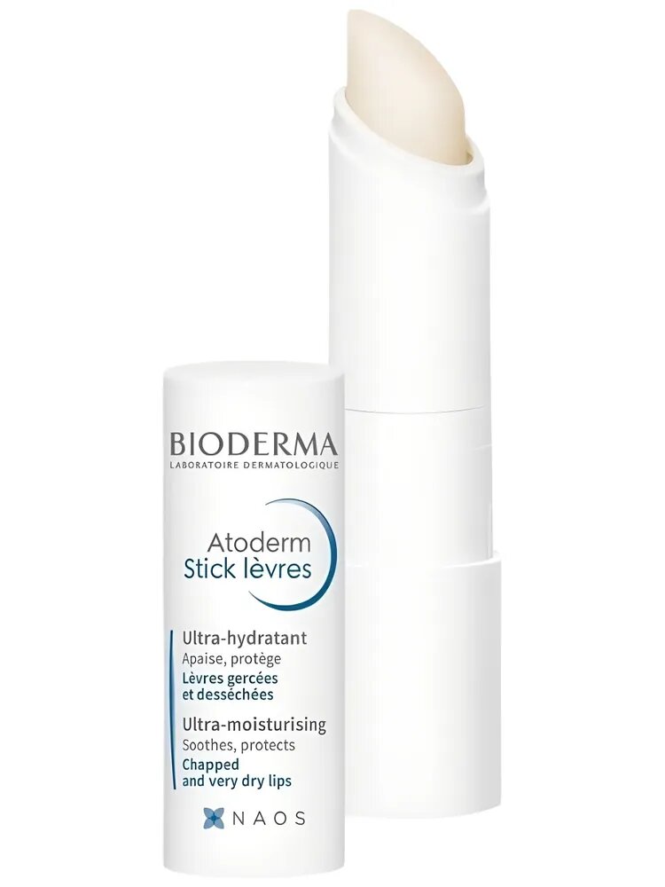Bioderma Atoderm Бальзам для губ увлажняющий и восстанавливающий в стике для сухих и поврежденных губ, 4 гр