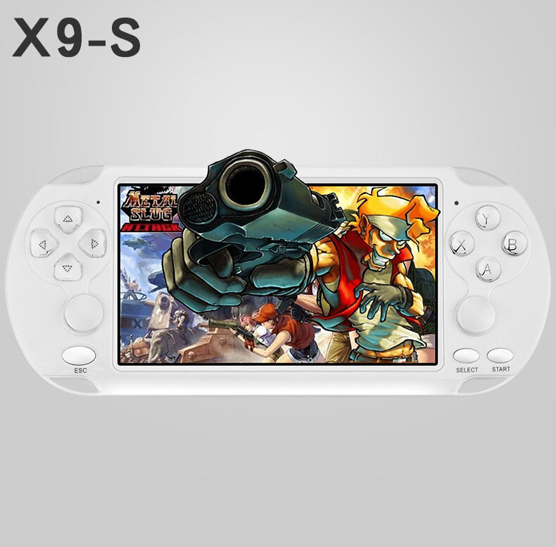 Ретро 5,1-дюймовая игровая консоль X9-S с двойными джойстиками и 128-битным процессором, белый цвет для игр в стиле PSP