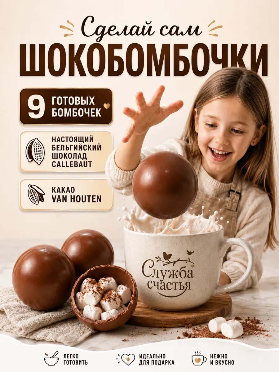 Набор для приготовления Шоколадные бомбочки с маршмеллоу Подарок