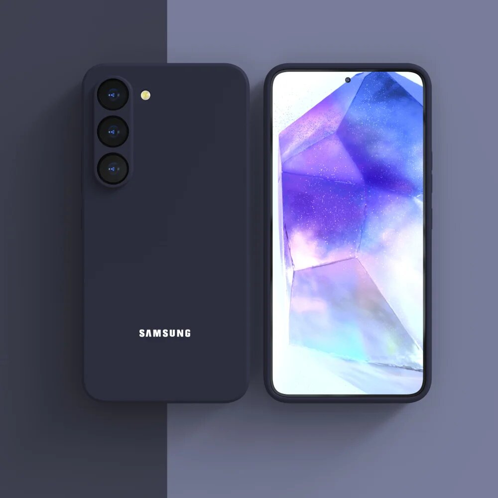 Роскошный жидкий силикон для Samsung Galaxy S25 S24 S23 FE S22 Plus S21 Ultra A56 DarkBlue, For A36
