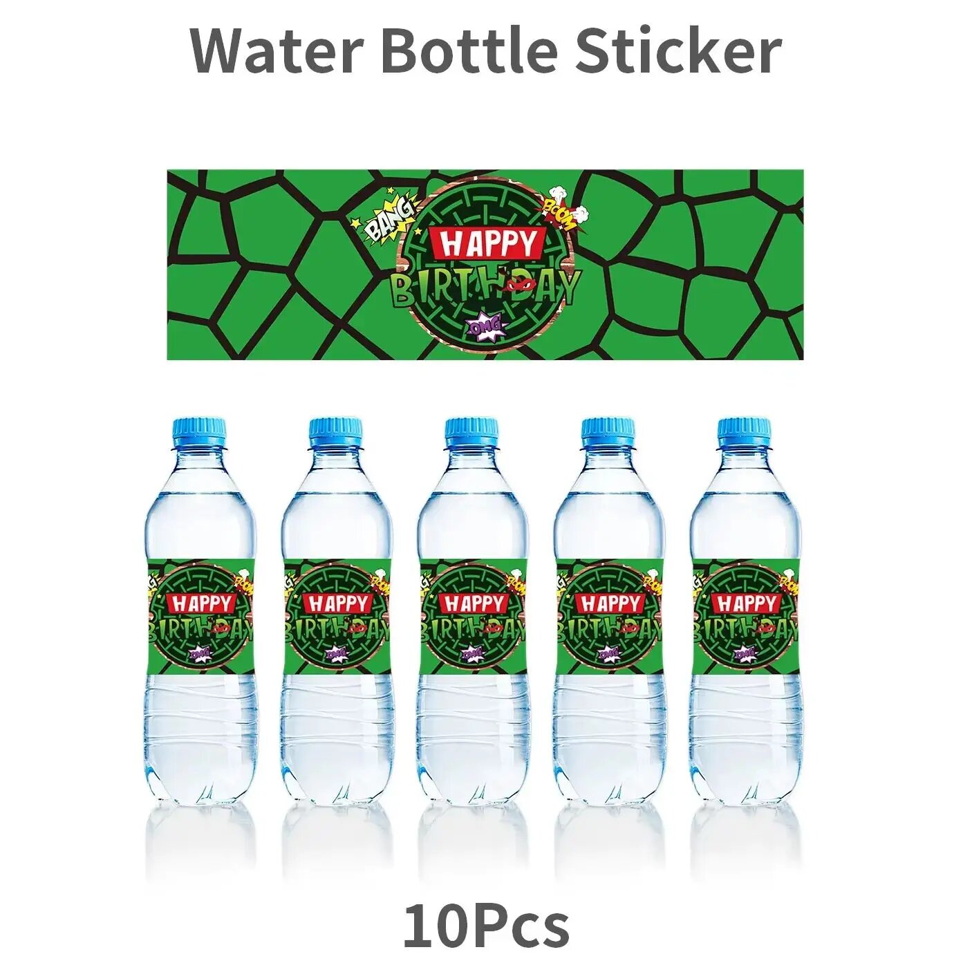 Набор для вечеринки Черепашек-ниндзя Bandai 10pcs bottle sticker
