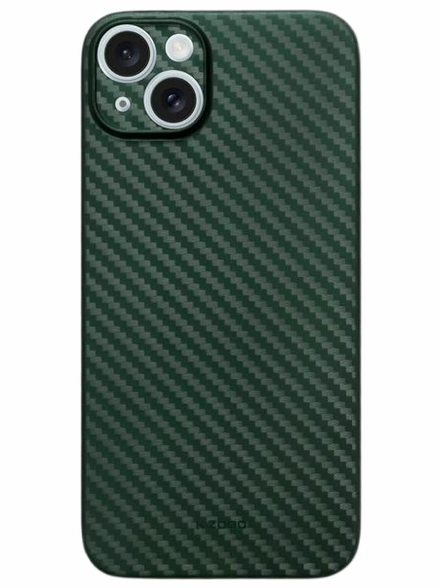 Чехол на iPhone 15, Air Carbon ультратонкий пластик, зеленый