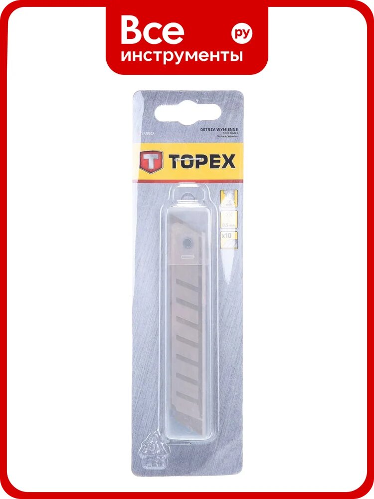Лезвия отламывающиеся сменные 18 мм 10 шт. TOPEX 17B348