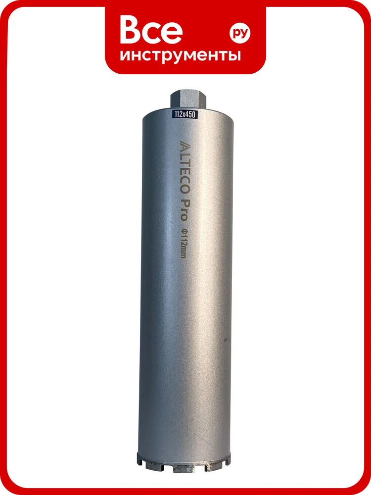 Алмазная коронка Professional 112x450 мм ALTECO 52155, работы с разными
