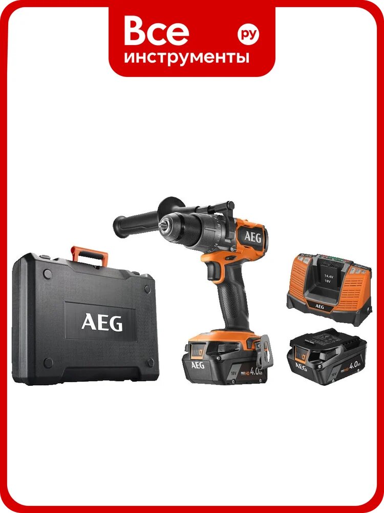 Бесщеточная аккумуляторная ударная дрель-шуруповерт AEG 18В BSB18C3BL-402C 4935478938