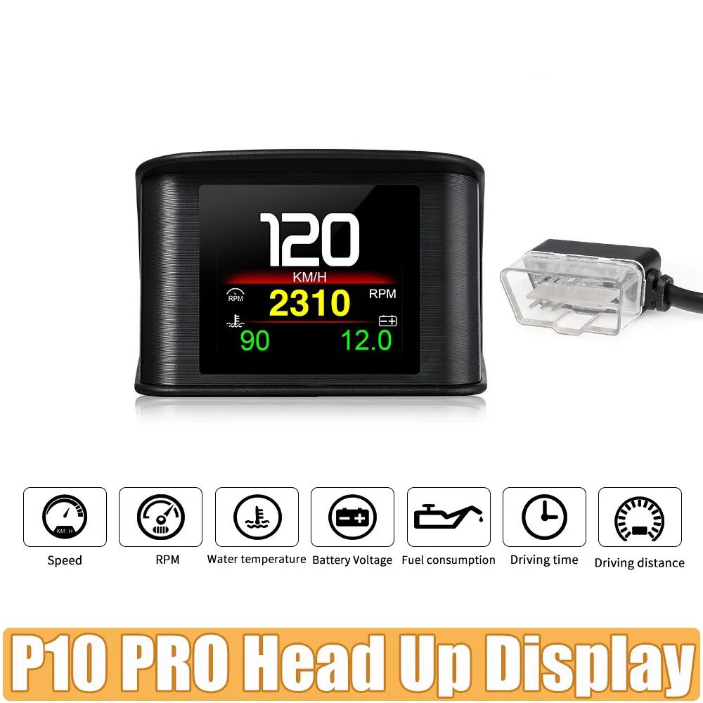 P10 PRO OBD2 HUD Проекционный Дисплей Автомобильный Спидометр Монитор Двигателя Проекция Автомобильный Компьютер Проводные Ав.