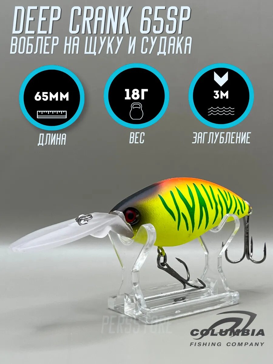 Воблер Deep Crank 65SP 65мм 18г 3м щука судак