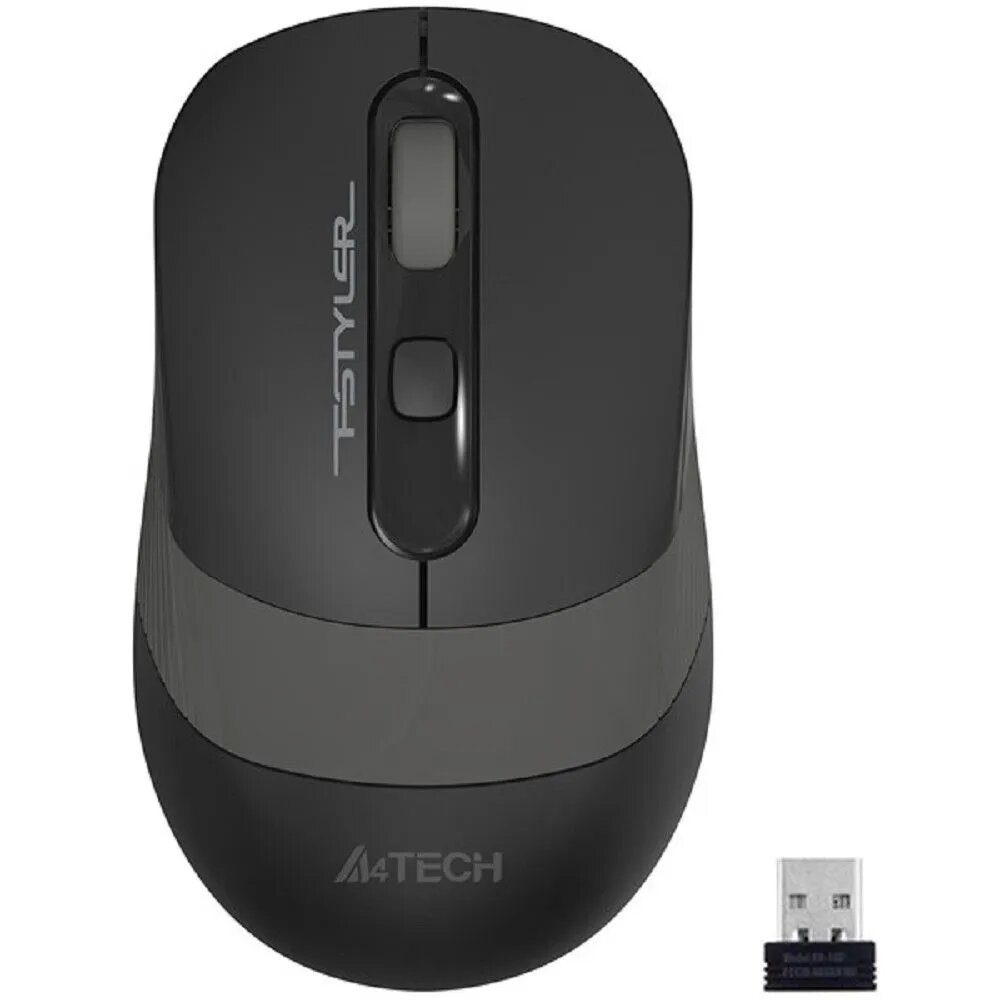 A4Tech Мышь беспроводная Fstyler FG10 , черный серый , оптическая, 2000dpi , USB, 4 кнопки 1147564